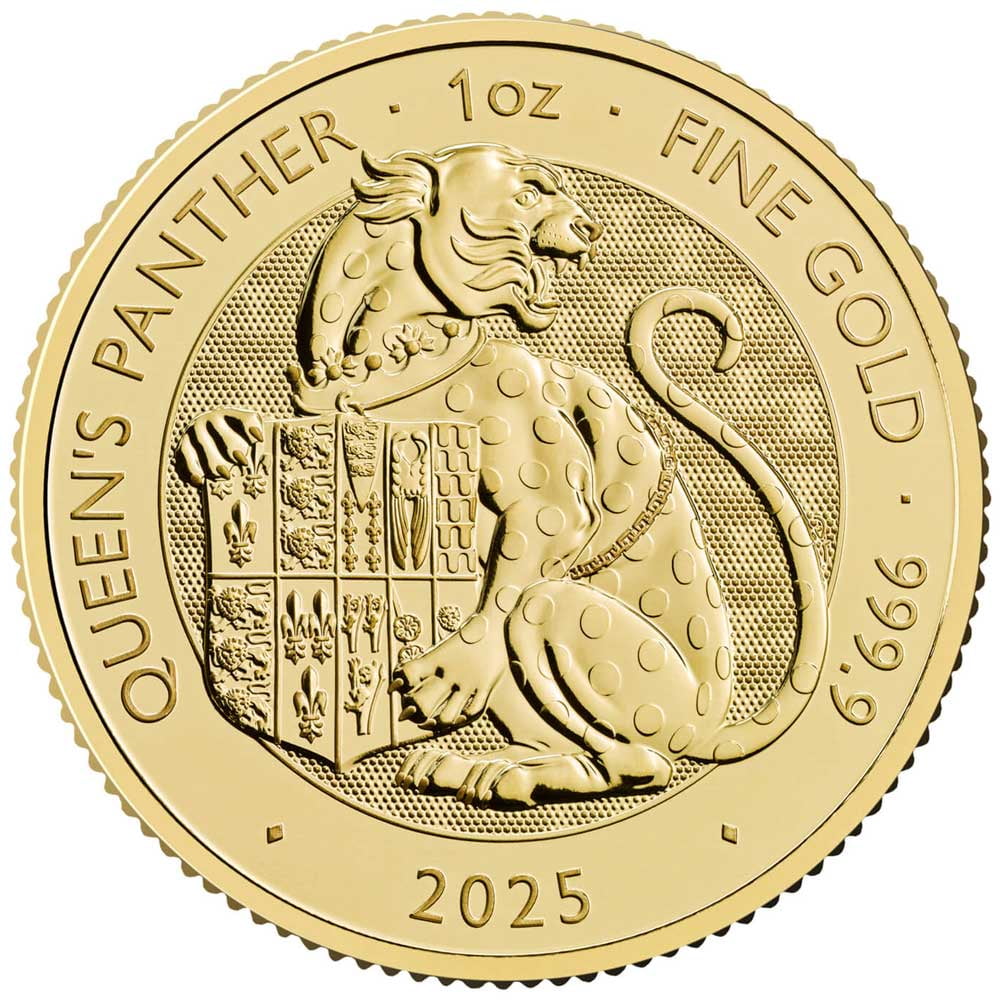 2025 U.K. 100 Pound 1 oz Gold Tudor Beast Queen's Panther Brilliant ...