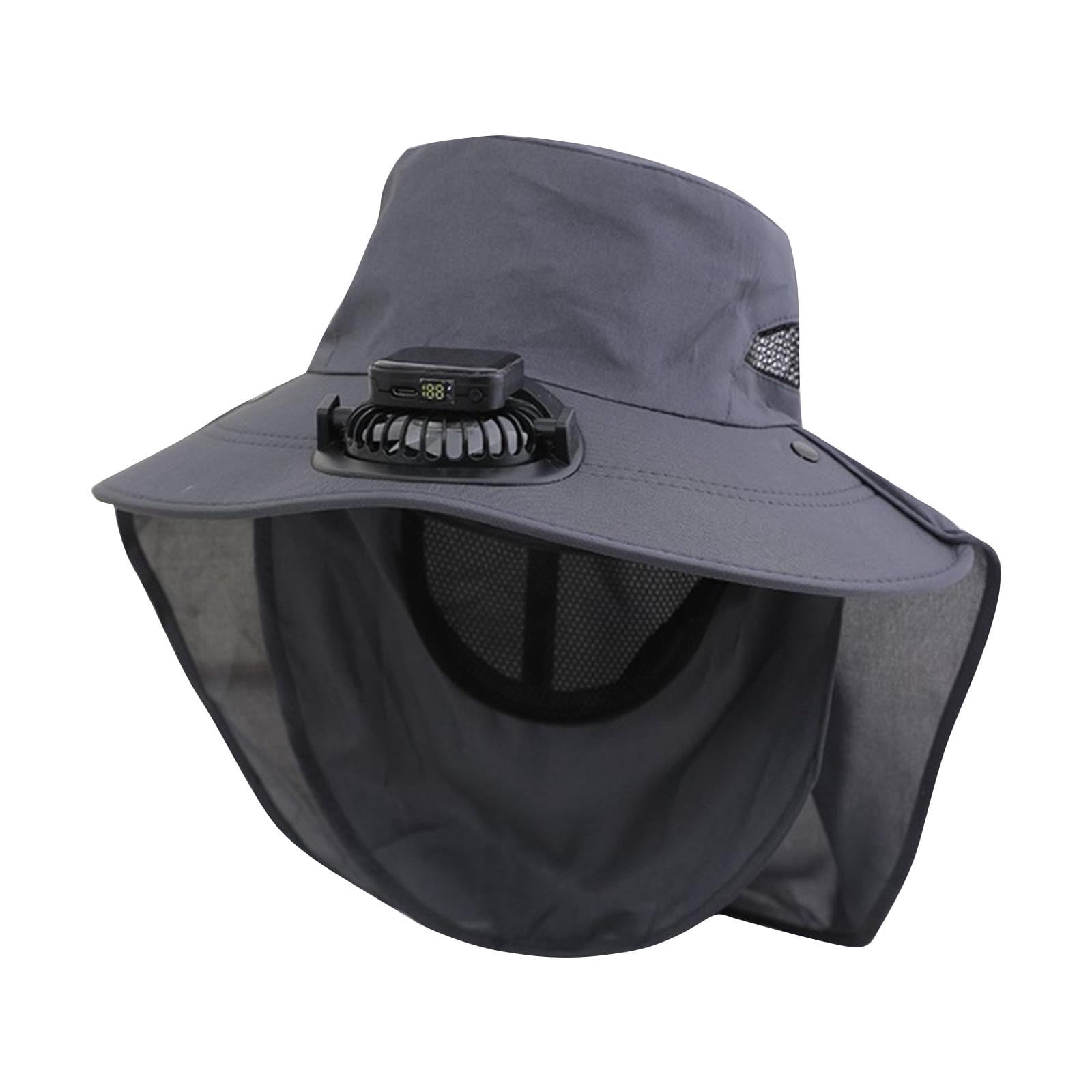 2025 UPF50+ Solar Fan Hat with Wide Brim – Dual USB/Solar Cooling Bucket Hat for Fishing ...