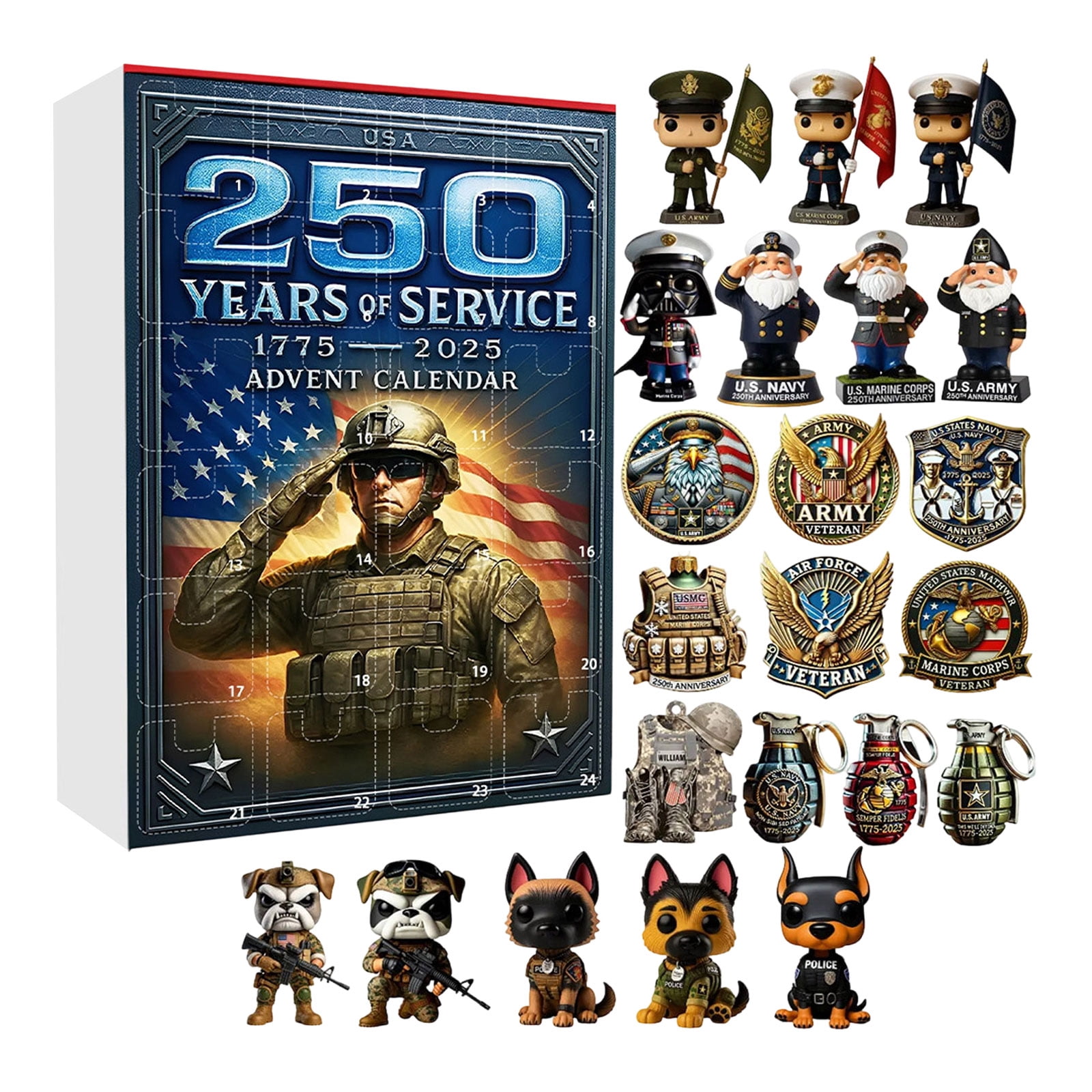 2025 US Military Service Advent Calendar, 24 Days Christmas Countdown ...