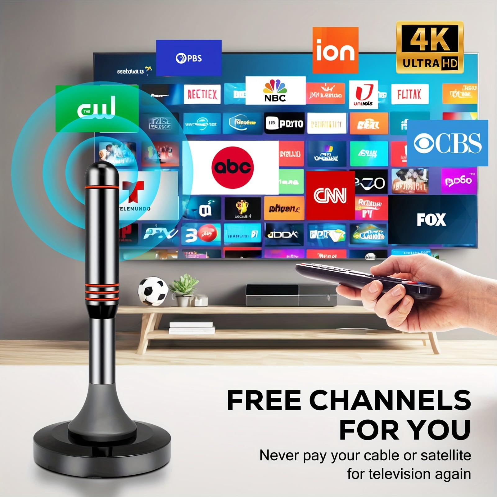2025 Ultra HD TV Antenna 400-Mile Range Indoor Digital HDTV Antenna ...