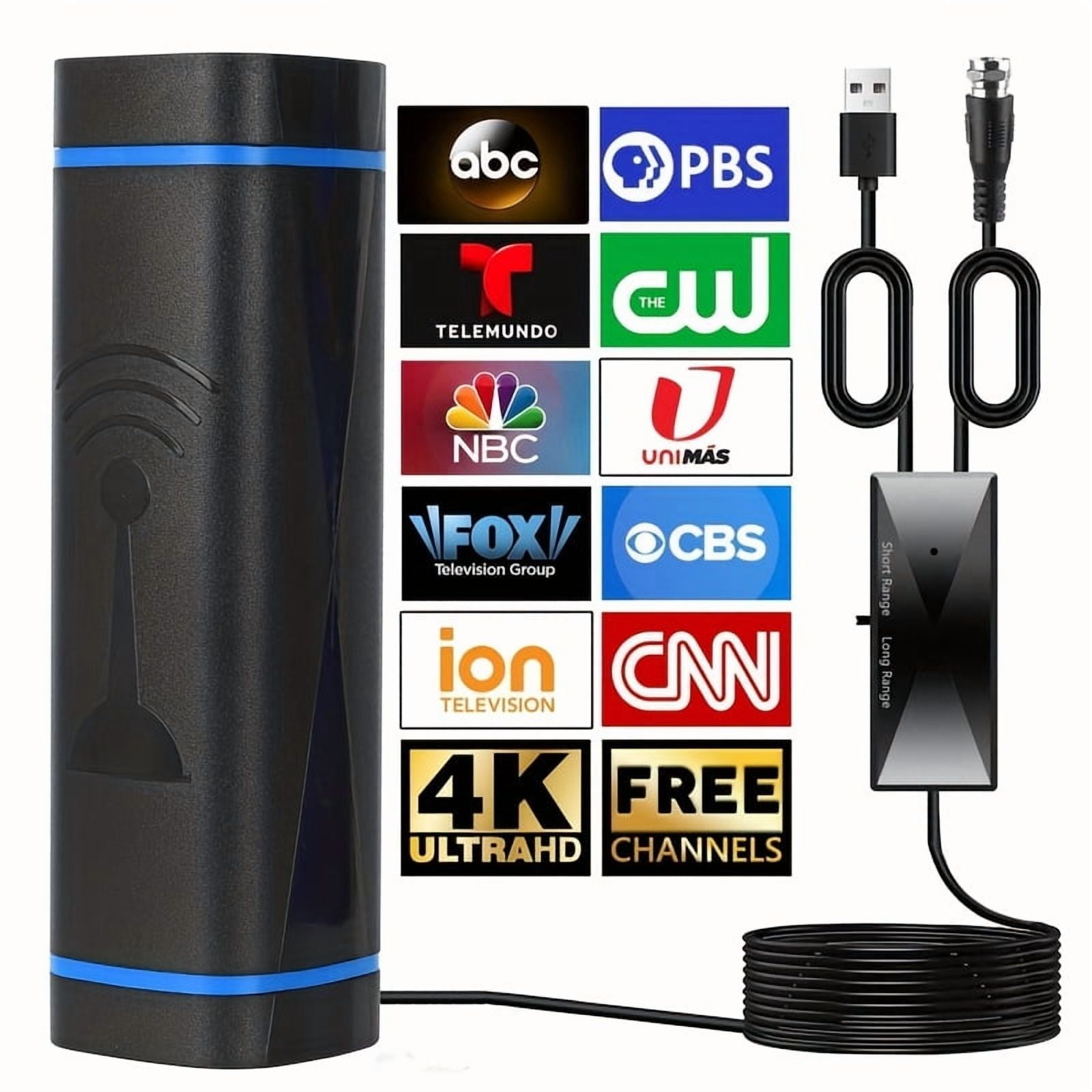 2025 Ultra HD TV Antenna Kit - USB Powered (No Batteries), 360° High-Gain Amplifier, 5000-Mile ...