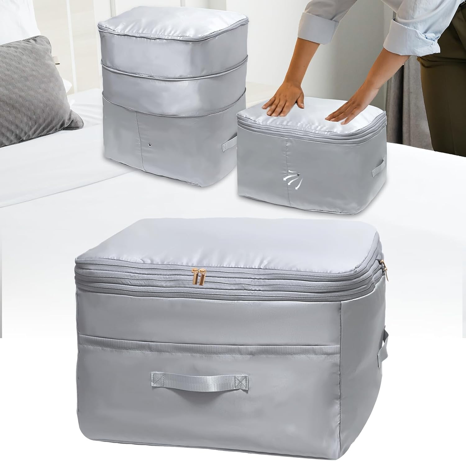 2025 Ultra Space Saving Self Compression Organizers, 2 Pack Double ...