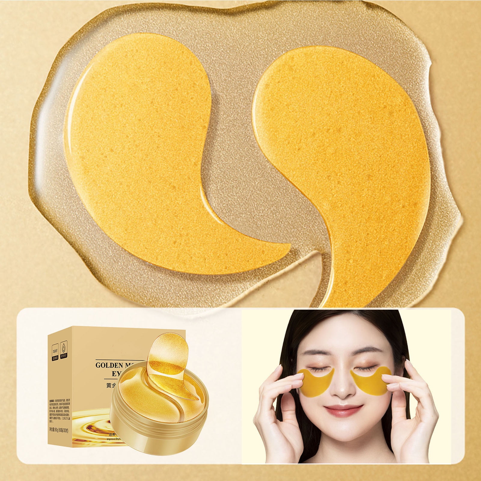 2025 Under Eye Patches Hydrate Moisturise Nourish Firm 60 PCS 24K Gold ...