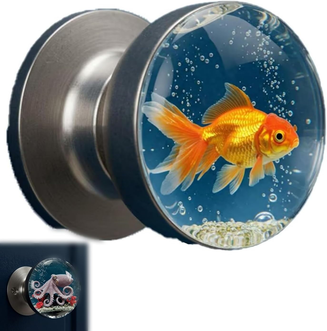 2025 Unique Decorative Doors Handle, Round Glass Bead Door Handle, Nature Style Transparent ...