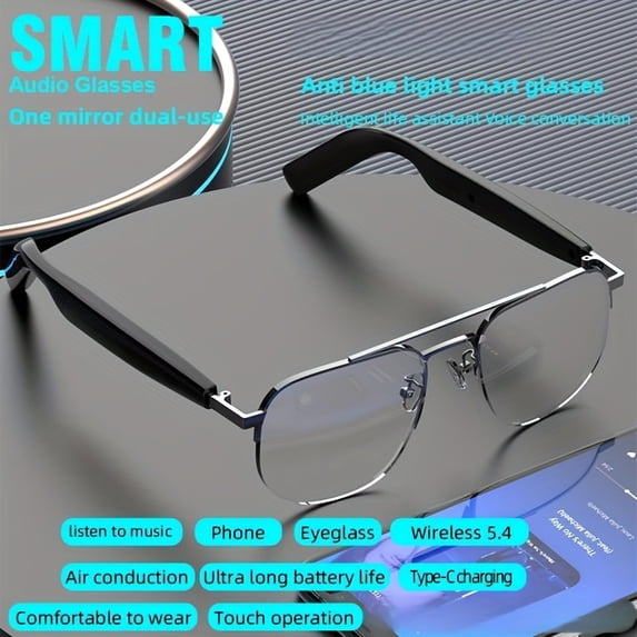 2025 Unisex AI Translator Smart Glasses | Voice Assistant | Bluetooth ...
