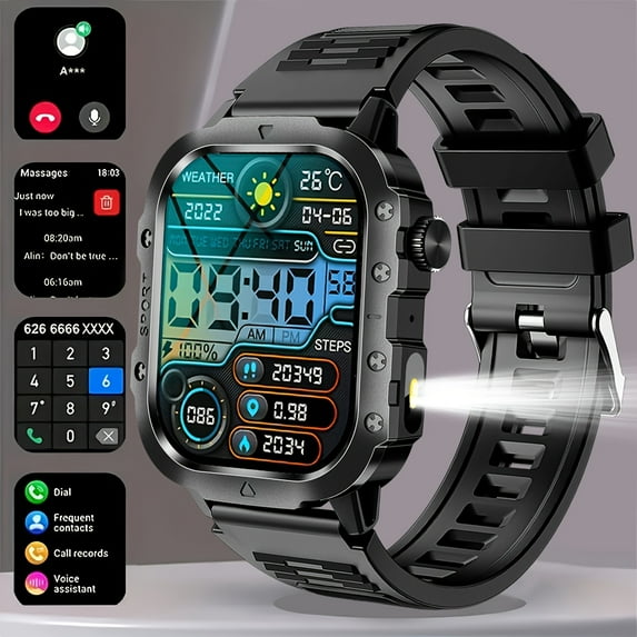 2025 Unisex Outdoor Smartwatch | 2.01" Large Screen | LED Flashlight ...