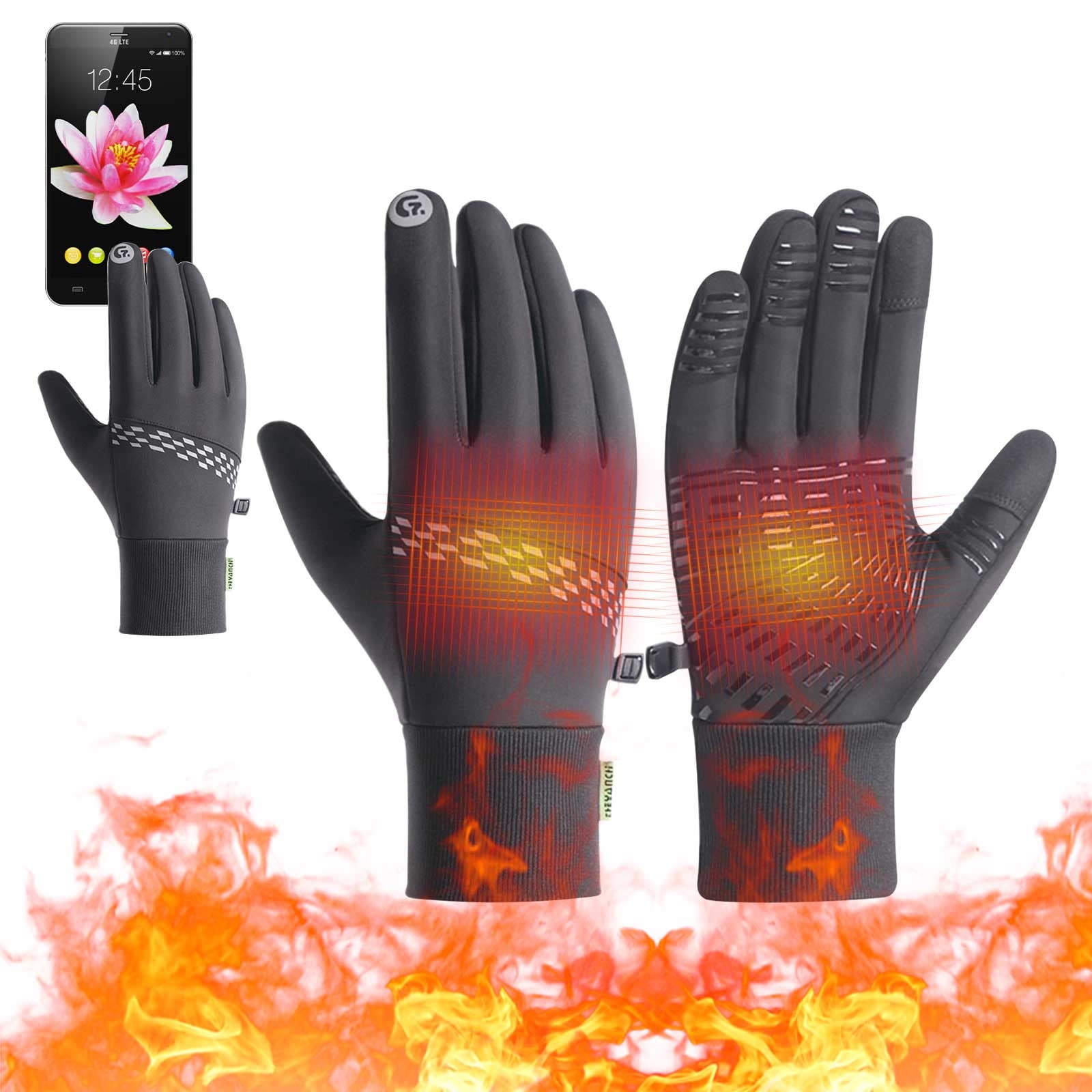 2025 Updated Men Womens Gloves with Touchscreen Fingers, Mens Winter ...
