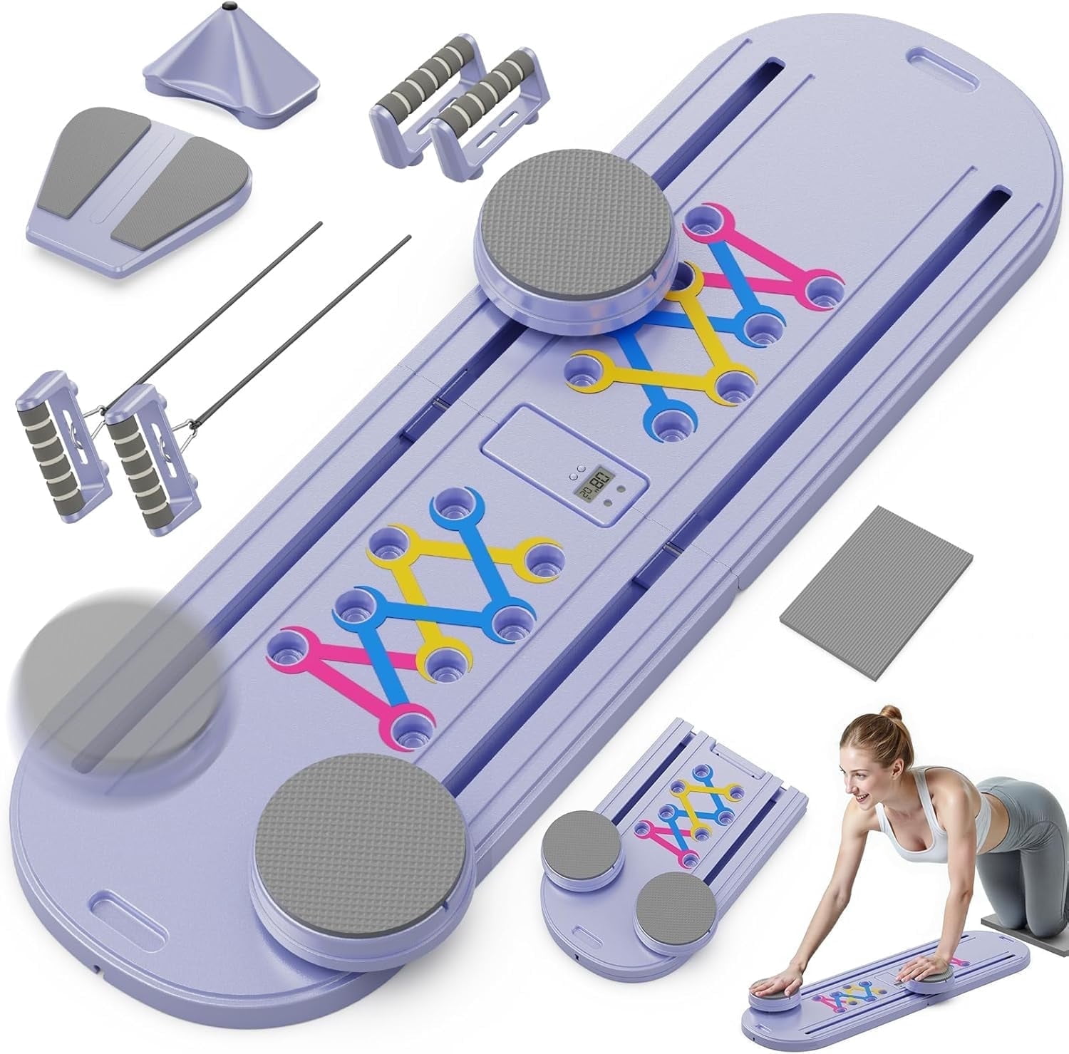 Pilates Board, Portable Pilates Reformer Machine for Home Workout, Easy ...