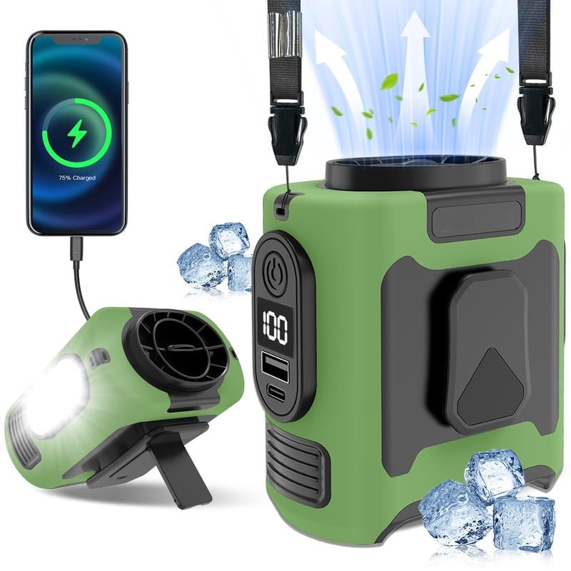 2025 Upgrade 10000mAh Portable Waist Fan Clip on Wearable Belt Personal ...