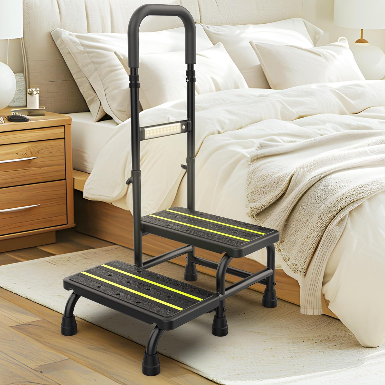 2 Step Stool with Handle for Elderly with Sensor Night Light,Medical ...