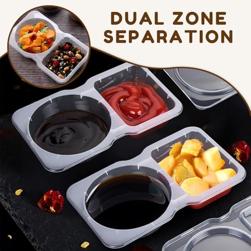 2025 Upgrade Double Compartment Condiment Container, Clear and Clever ...