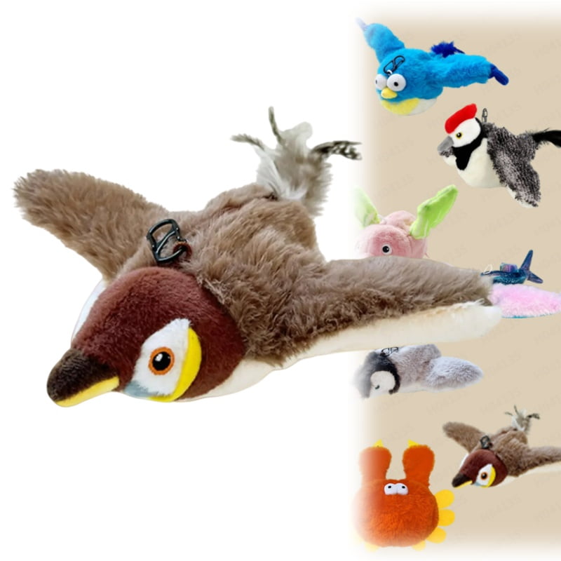 2025 Upgrade Flying Bird Cat Toy Interactive Chirping Bird with ...