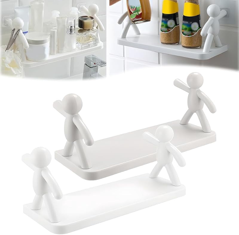 2025 Upgrade The Kitchen Toilet Receive Shelf, Cute Little Guy Bathroom ...