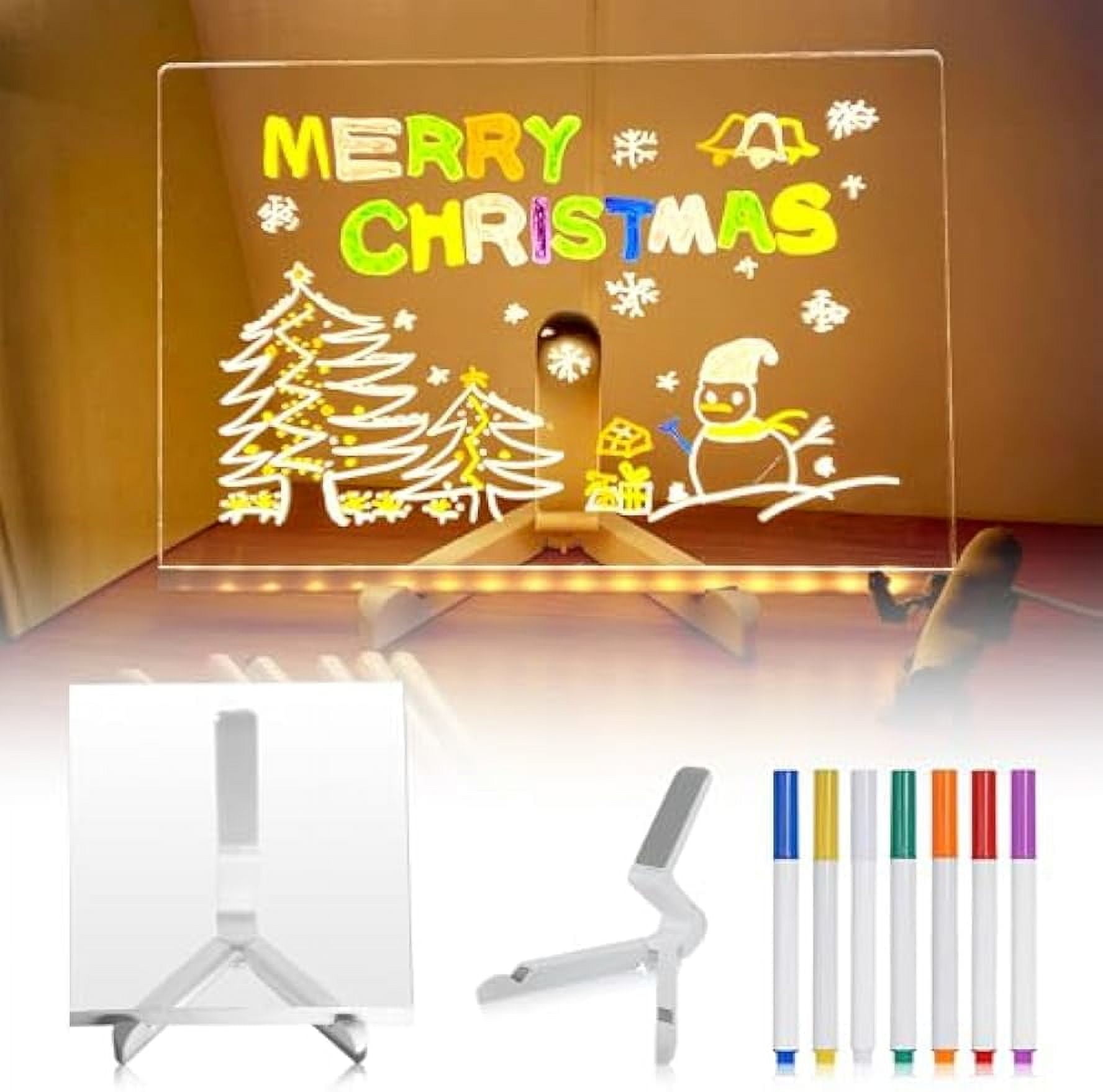 2025 Upgrade LED Note Board with Colors, Glowing Acrylic Message Marker ...