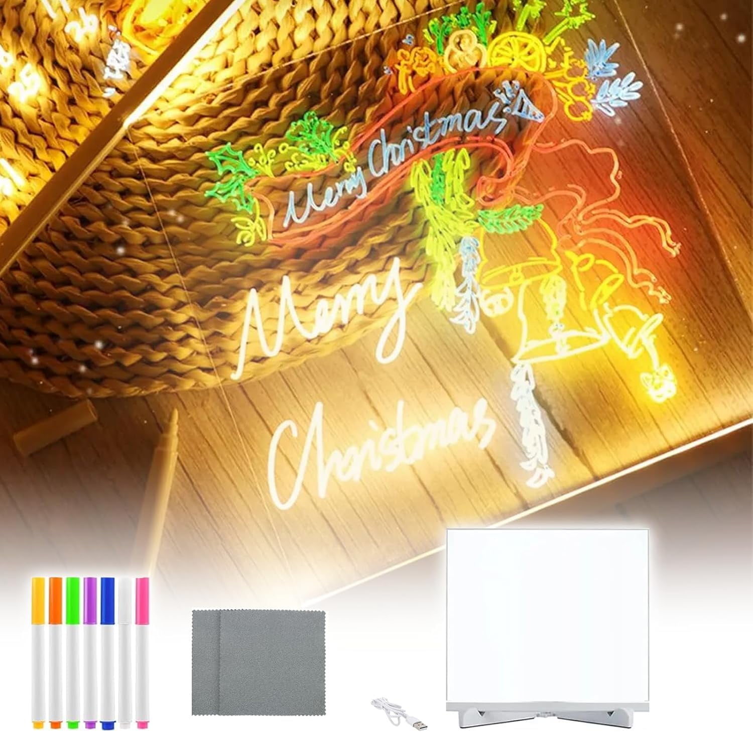 2025 Upgrade Led Note Board with Colors,Led Light Up Acrylic Message ...