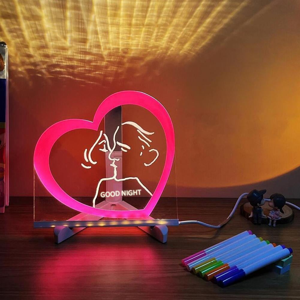 2025 Upgrade-Led Note Board with Colors, Lighted Acrylic Dry Erase ...