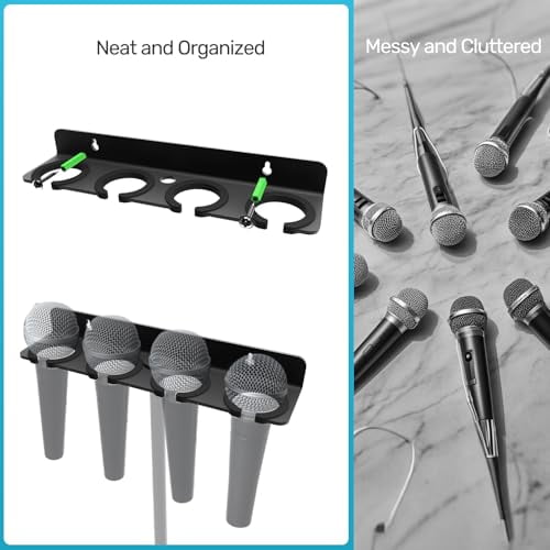 [2025 Upgrade ] Multi Microphone Holder for Mic Stand Storage Organizer ...
