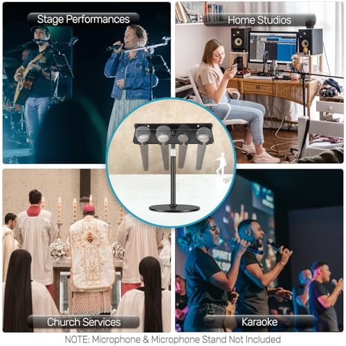 [2025 Upgrade ] Multi Microphone Holder for Mic Stand Storage Organizer ...