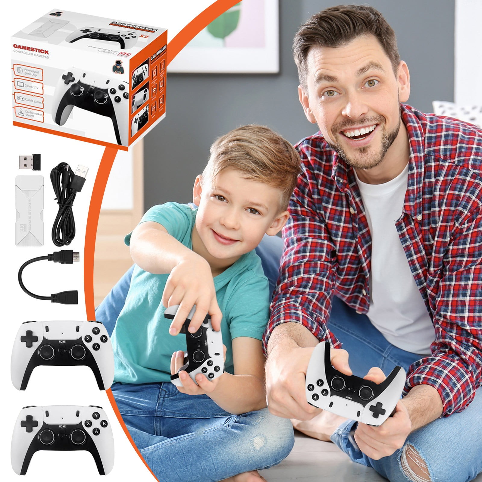 2025 Upgrade PRO Video Game Stick Console 2.4G Dual Wireless Controller ...