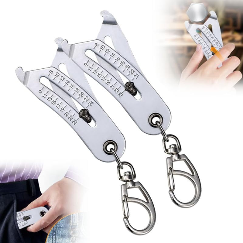 2025 Upgrade Portable Precise Thread Size Checker Keychain, Bolt Size ...
