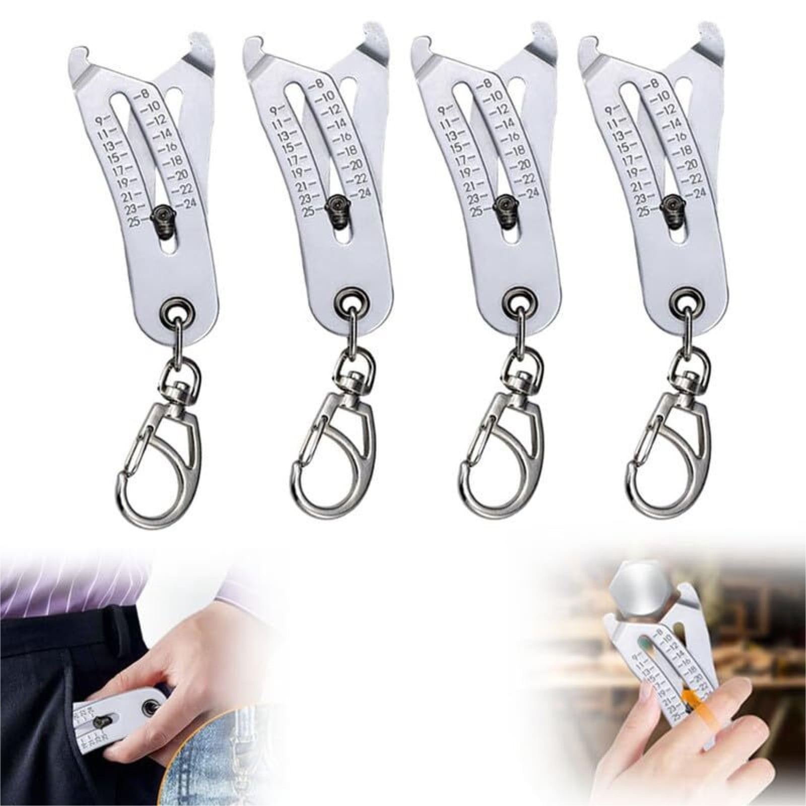 2025 Upgrade Portable Precise Thread Size Checker Keychain, Nut and ...
