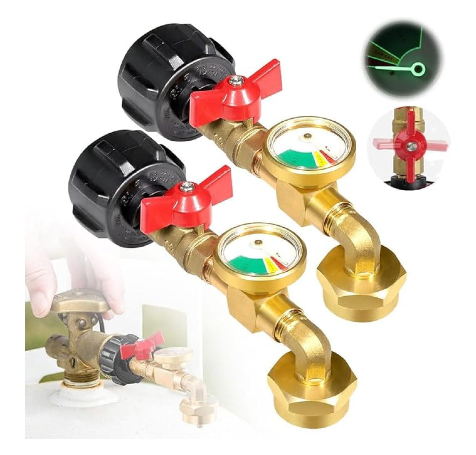 2025 Upgrade Propane Refill Elbow Adapter with Gauge, Propane Refill ...