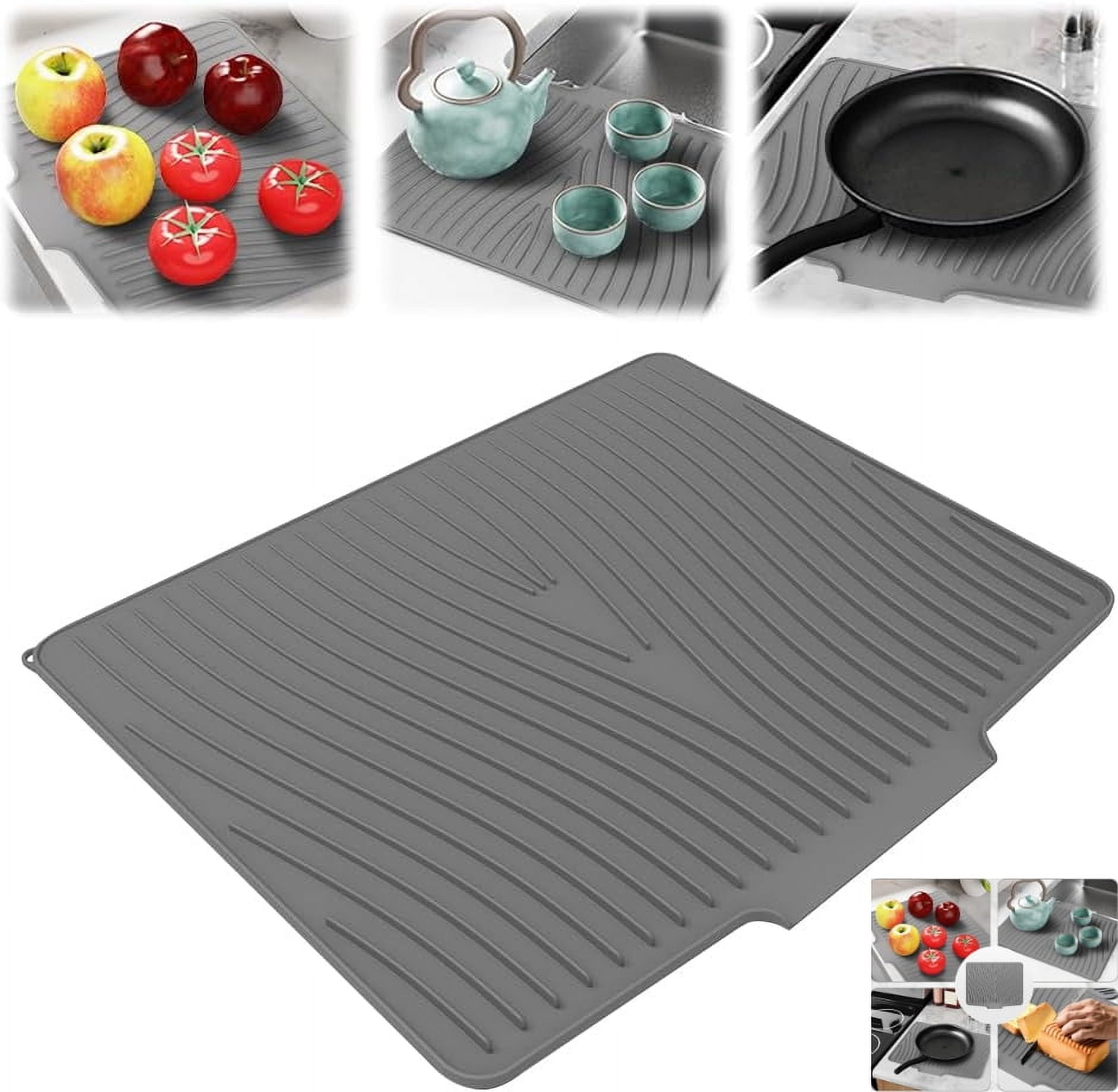 2025 Upgrade Silicone Dish Drying Mat for Kitchen Counter, Extra Large ...