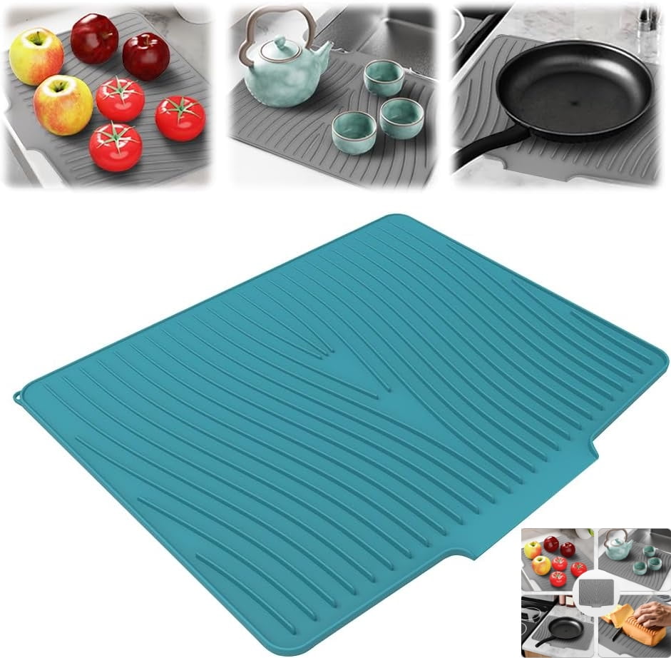 2025 Upgrade Silicone Dish Drying Mat for Kitchen Counter, Extra Large ...