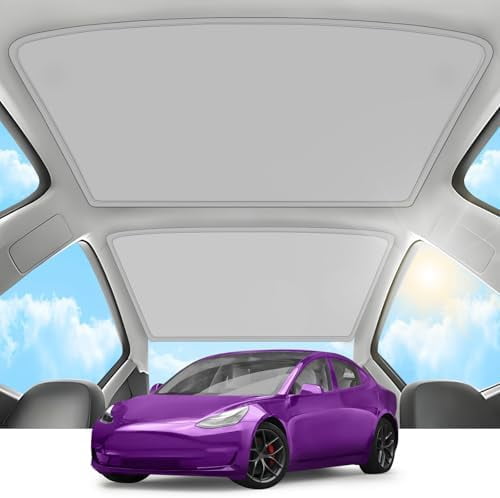 2025 Upgrade Sunshade Roof for Tesla Model 3 2023-2021 [No-Gap/Sag-Free ...