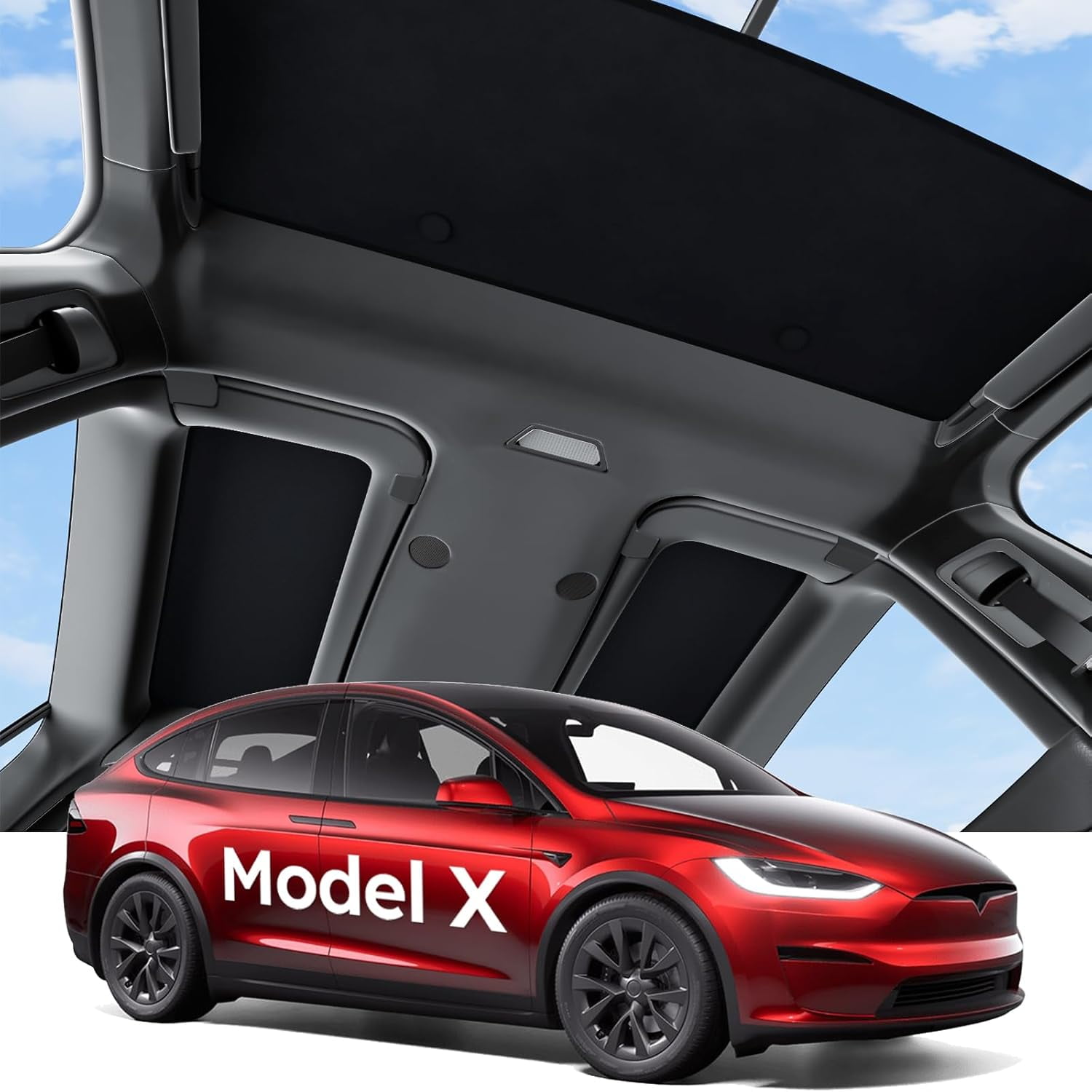 2025 Upgrade Tesla Model X Sunshade Roof [Never Sag, Nano Ice-Crystal ...