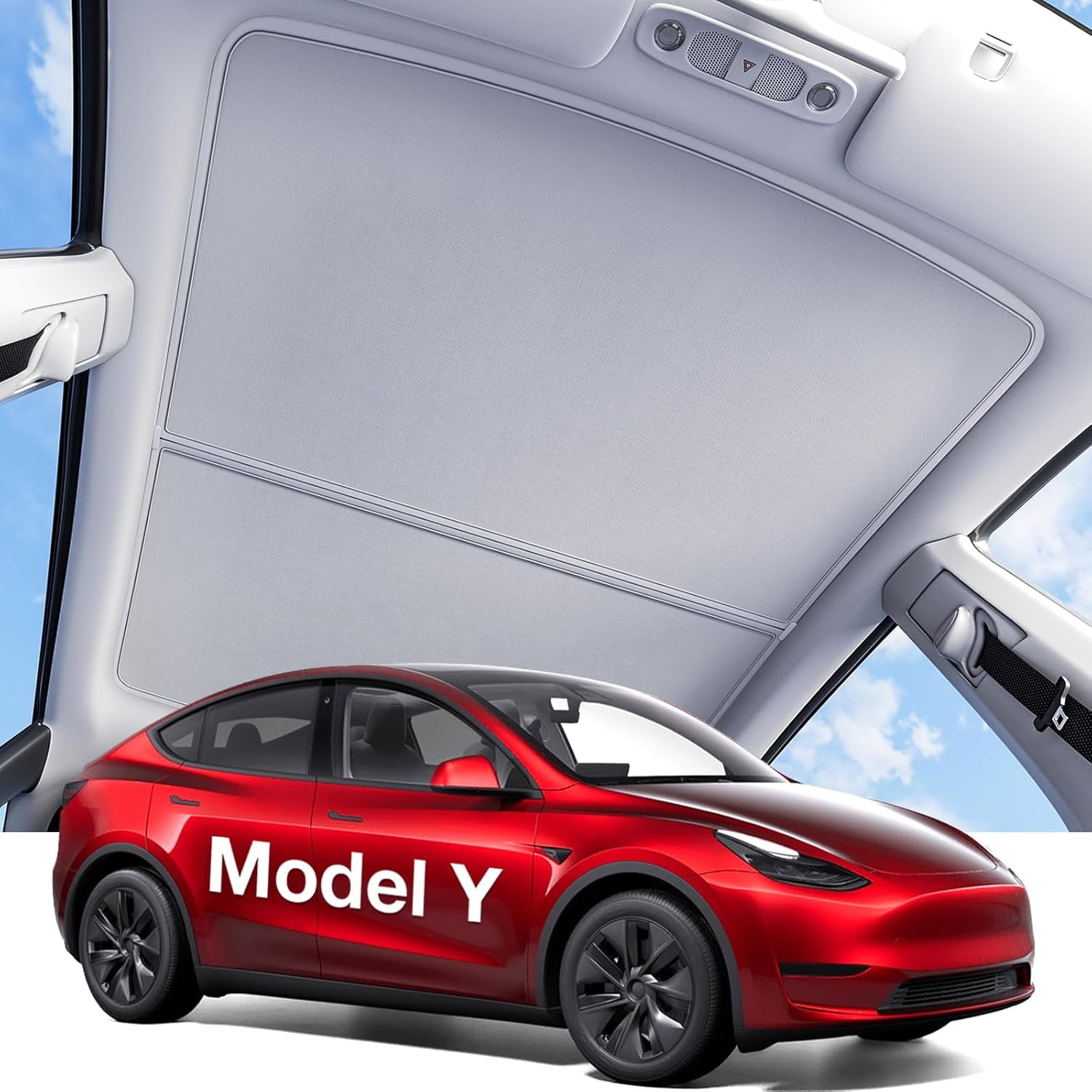 2025 Upgrade Tesla Model Y Sunshade Roof [Never Sag, Nano Ice-Crystal ...