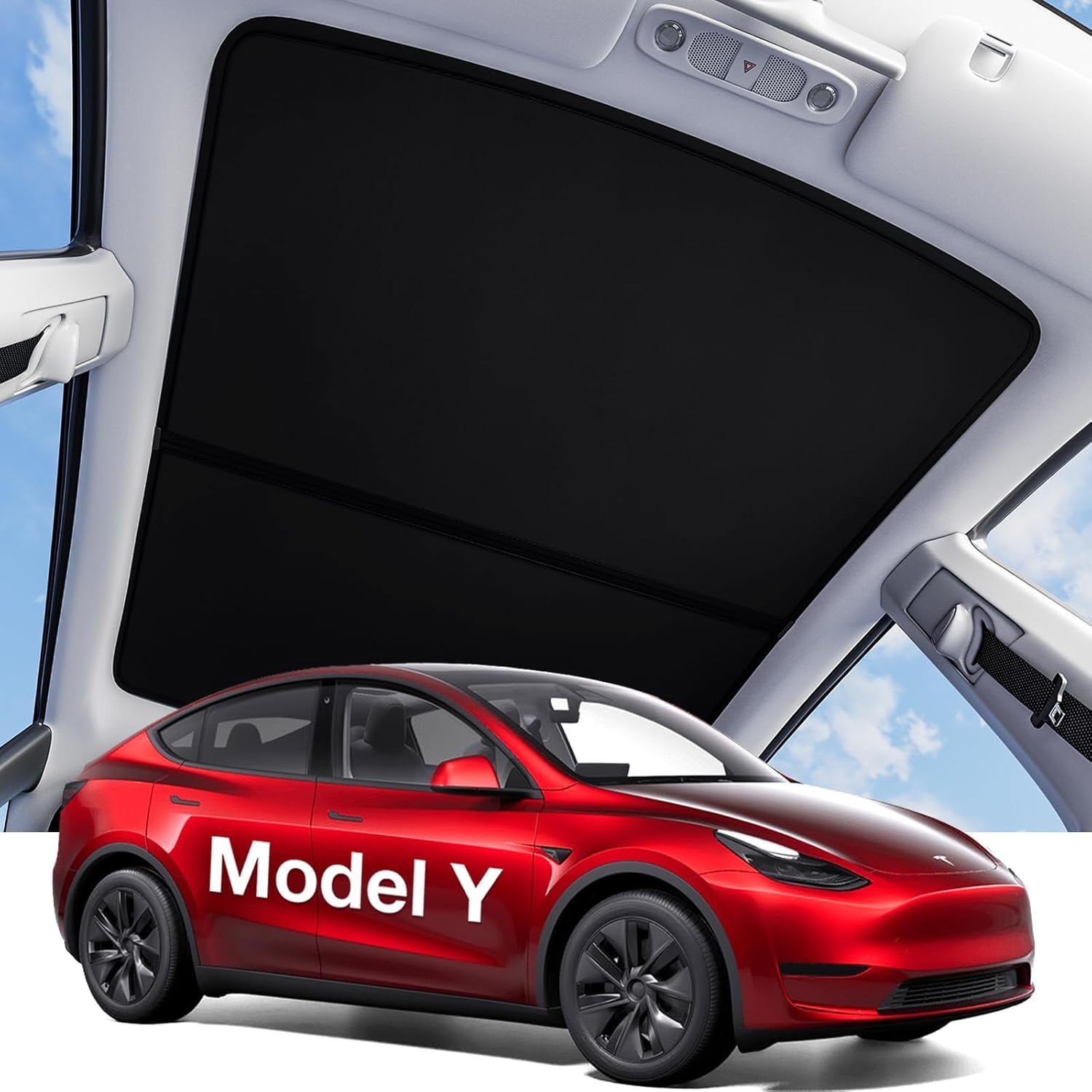 2025 Upgrade Tesla Model Y Sunshade Roof [Never Sag, Nano Ice-Crystal ...