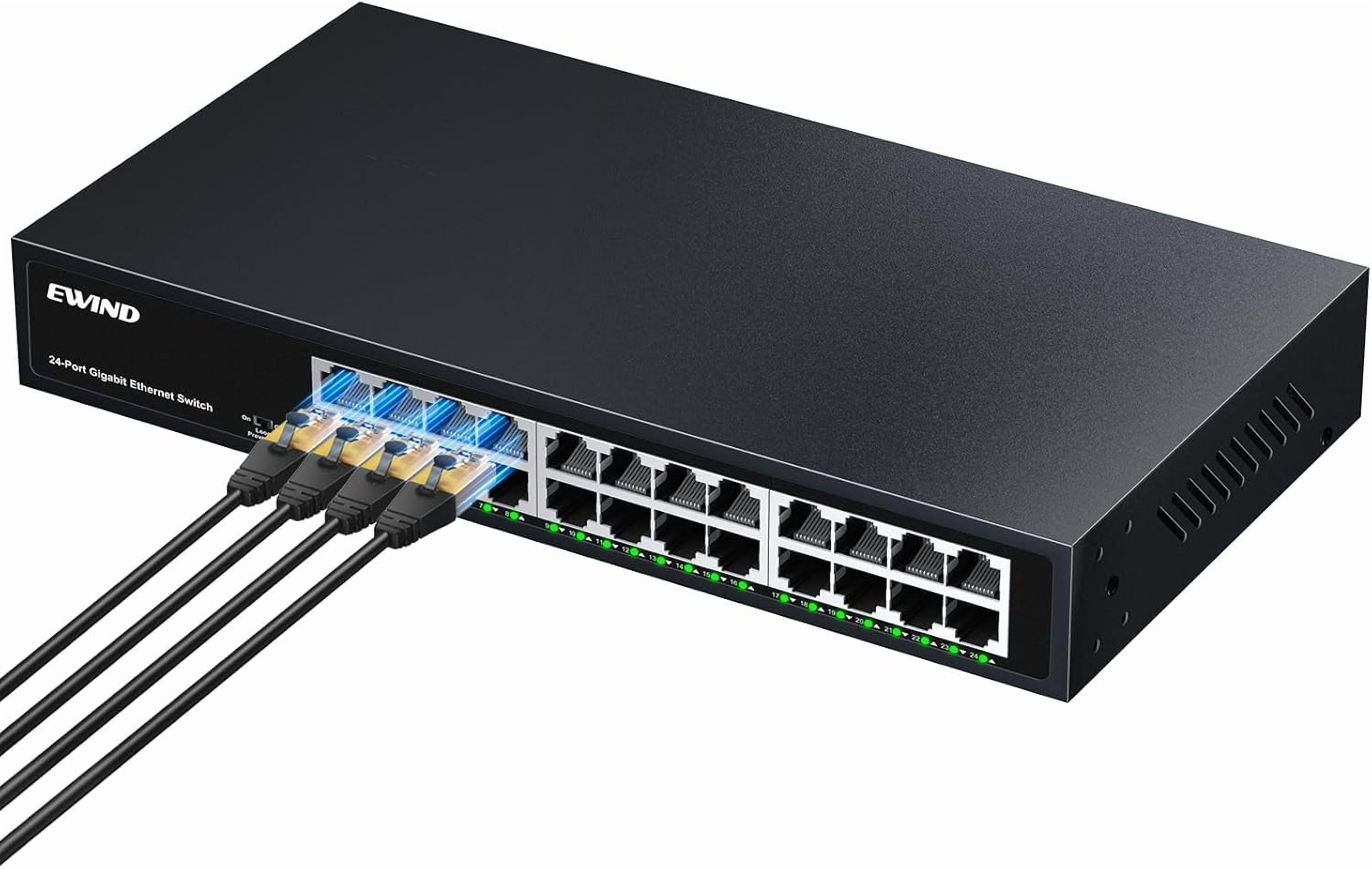 2025 Upgraded 24 Port Gigabit Ethernet Switch with LED&Loop Prevention ...
