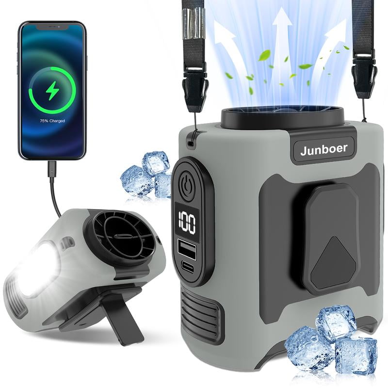 2025 Upgraded 3-in-1 Portable Fan - Waist/Neck Fan + LED Flashlight ...