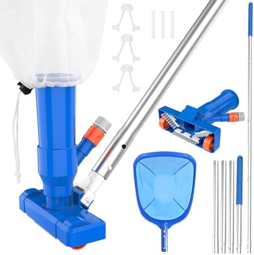 2025 Upgraded 4 Section Poles of 68" Portable Pool Vacuum Cleaner Kit ...