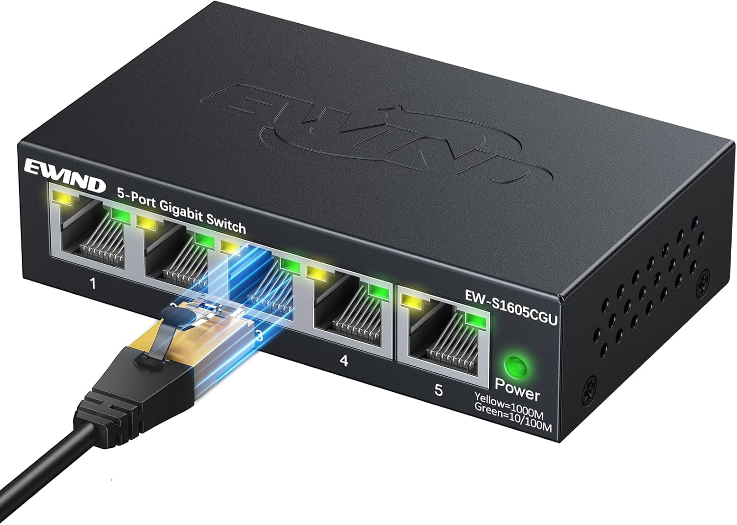 2025 Upgraded 5 Port Gigabit Ethernet Switch with LED&VLAN Isolation ...