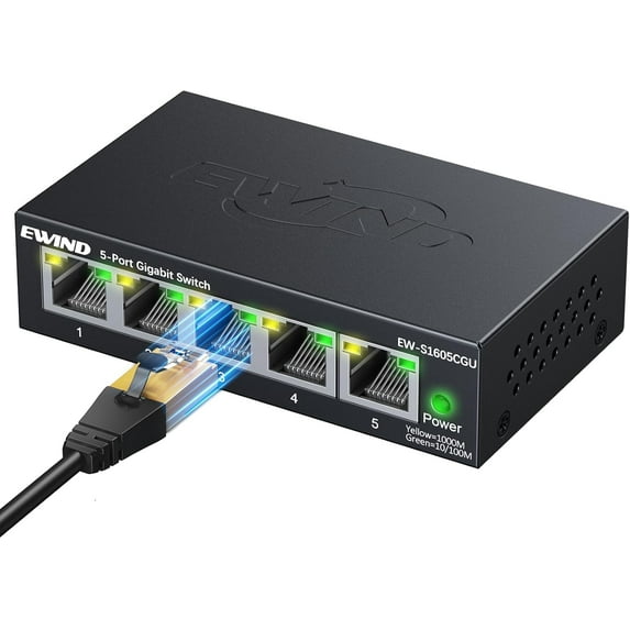 2025 Upgraded 5 Port Gigabit Ethernet Switch with LED&VLAN Isolation ...
