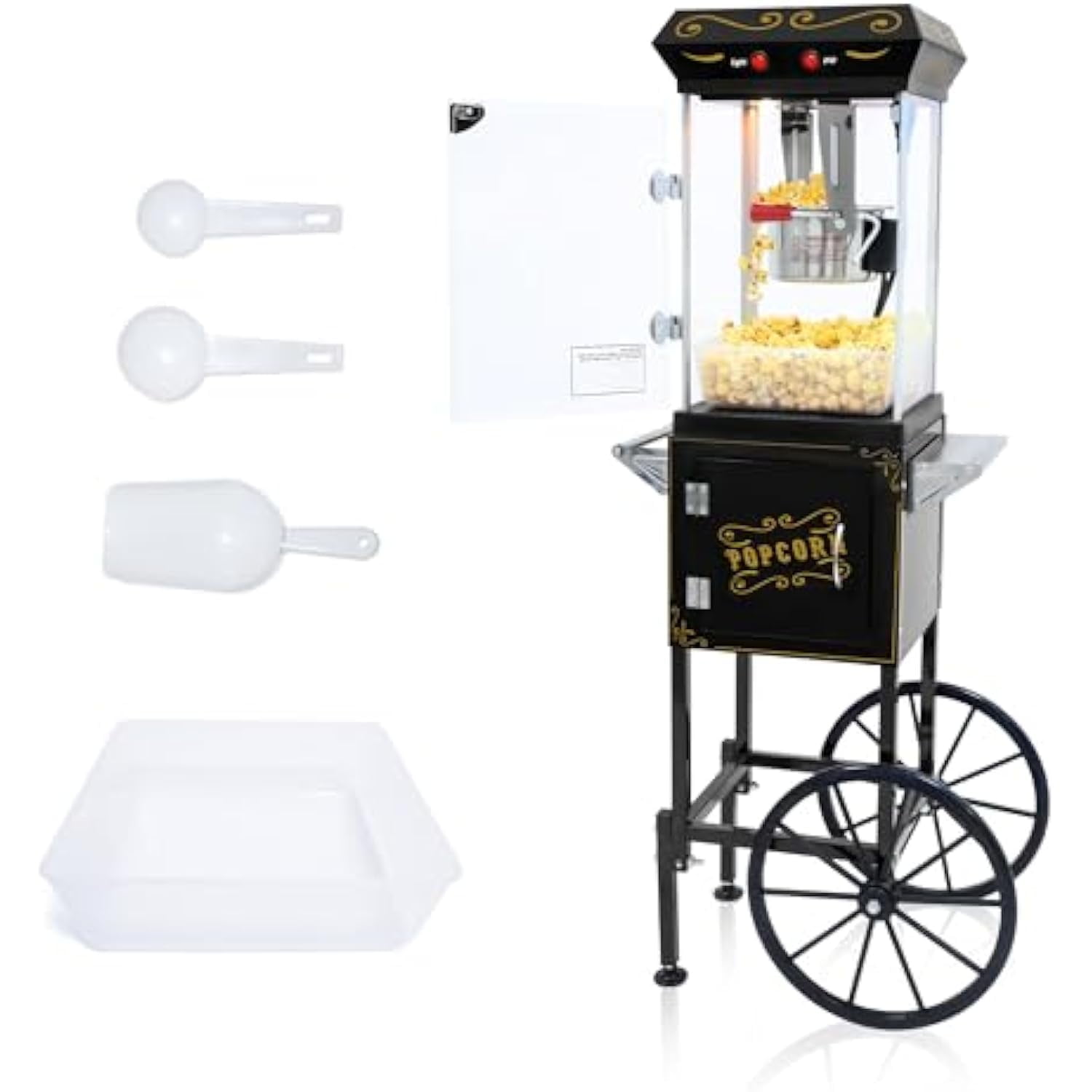 2025 Upgraded 8 oz Popcorn Machine Cart, Popcorn Maker Machine with ...