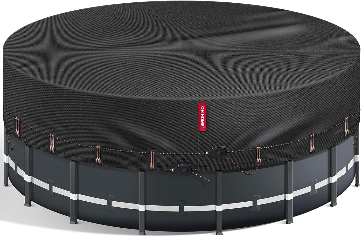 [2025 Upgraded 800D Fabric] 12 Ft Round Pool Cover for Above Ground ...