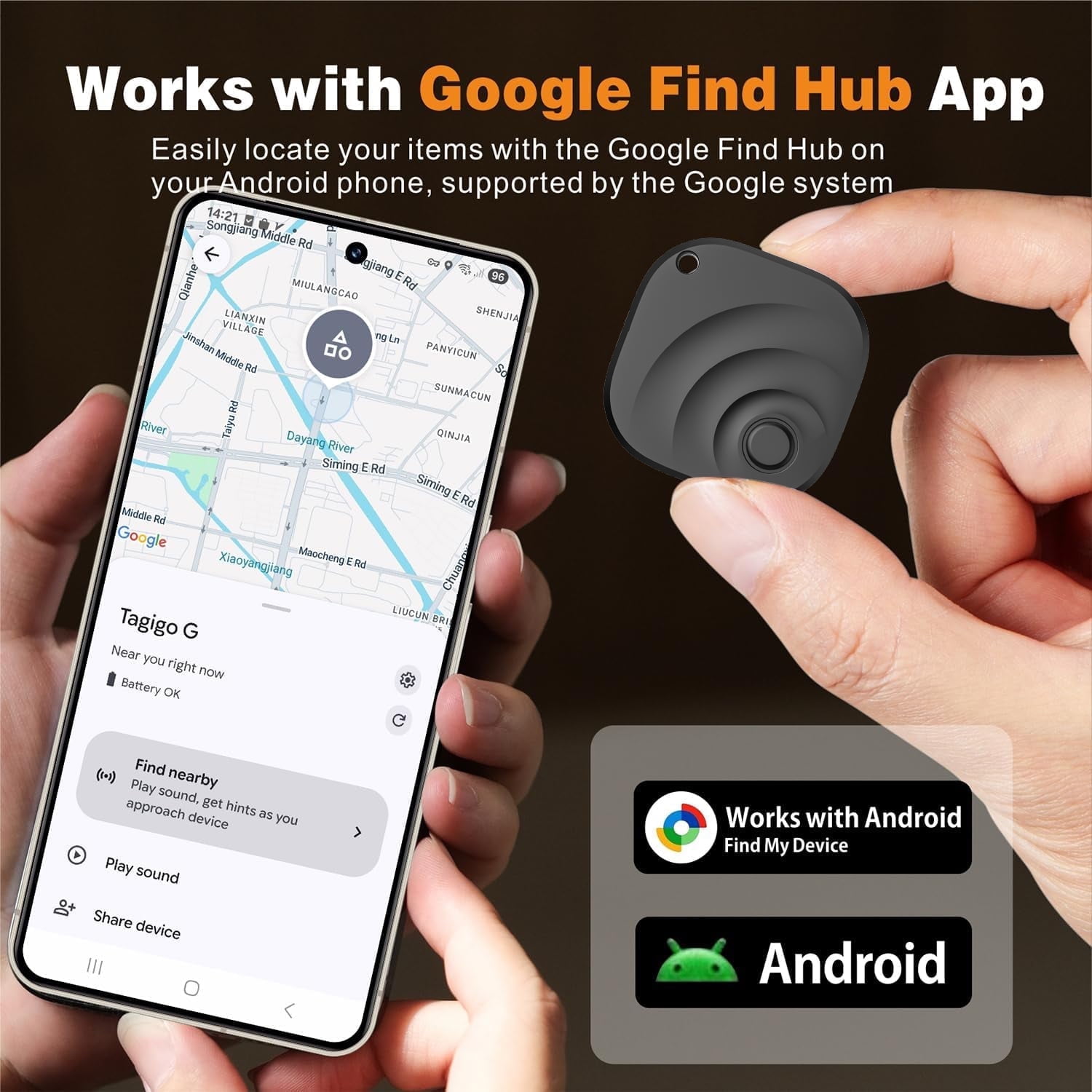 2025 Upgraded Android Air GPS, Bluetooth GPS for Android Phones, Compatible with Google Find Hub ...