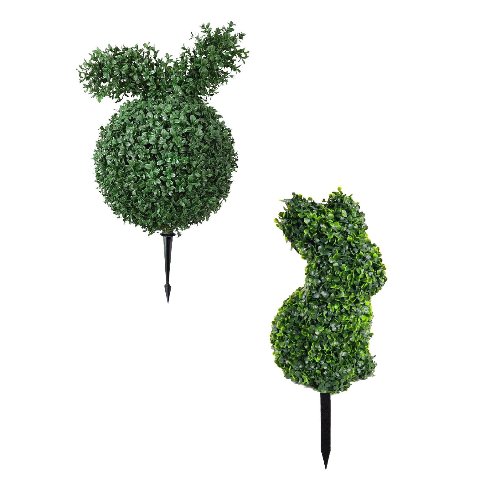 2025 Upgraded Artificial Bunny Topiary Tree, Flat UV-Resistant Easter ...