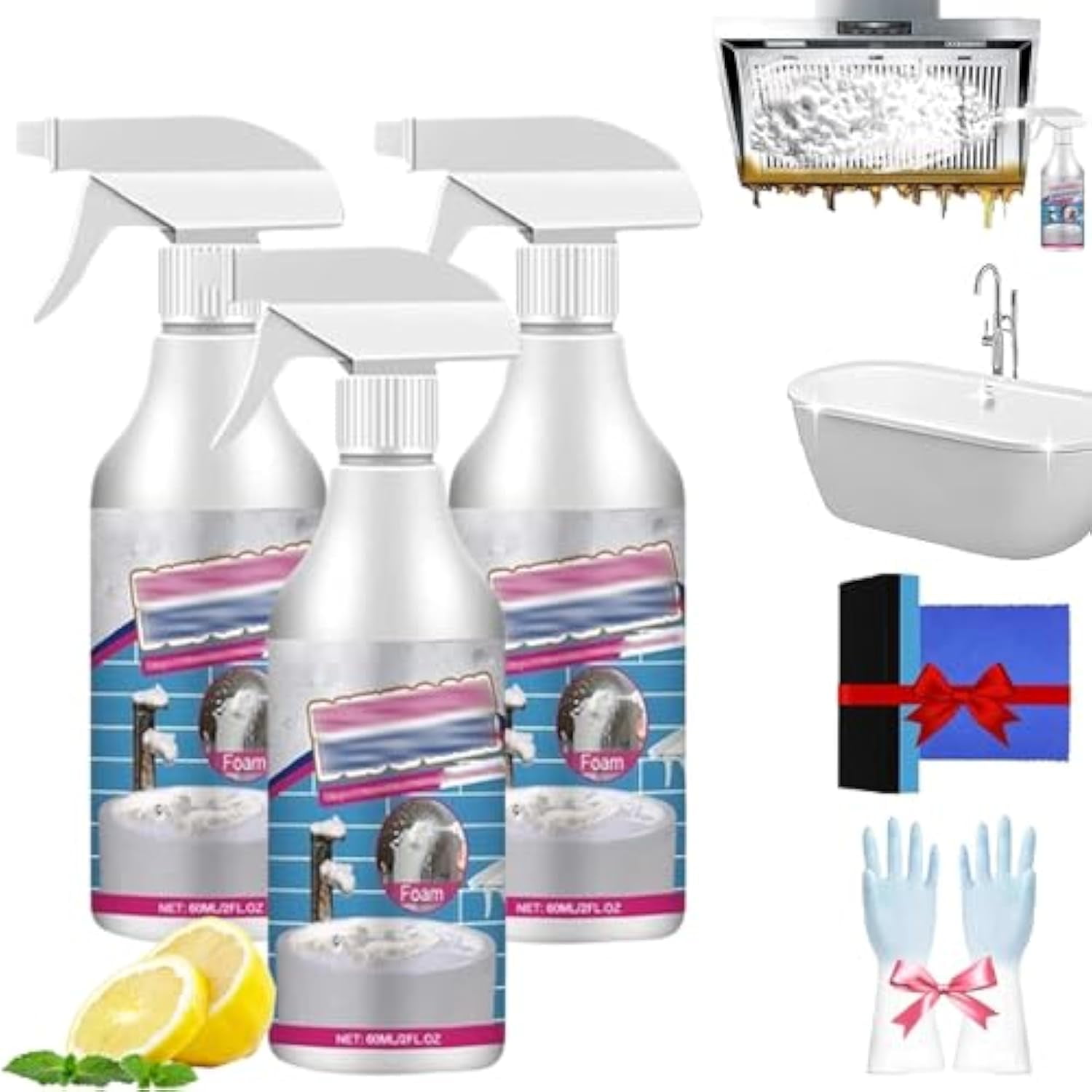 2025 Upgraded Bathroom Descaler Foam Cleaner Spray, 60ml Powerful ...