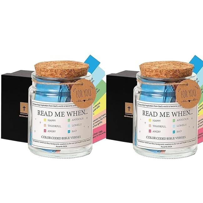 2025 Upgraded Bible Verse Jar,Read Me When Bible Verses Jar for ...