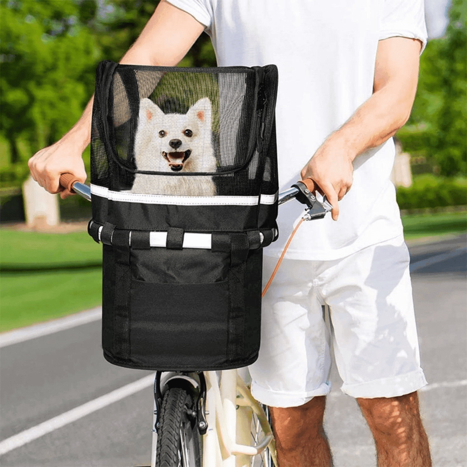 FANGNISN 2025 Upgraded Bike Basket Folding with Zippered Skylight ...