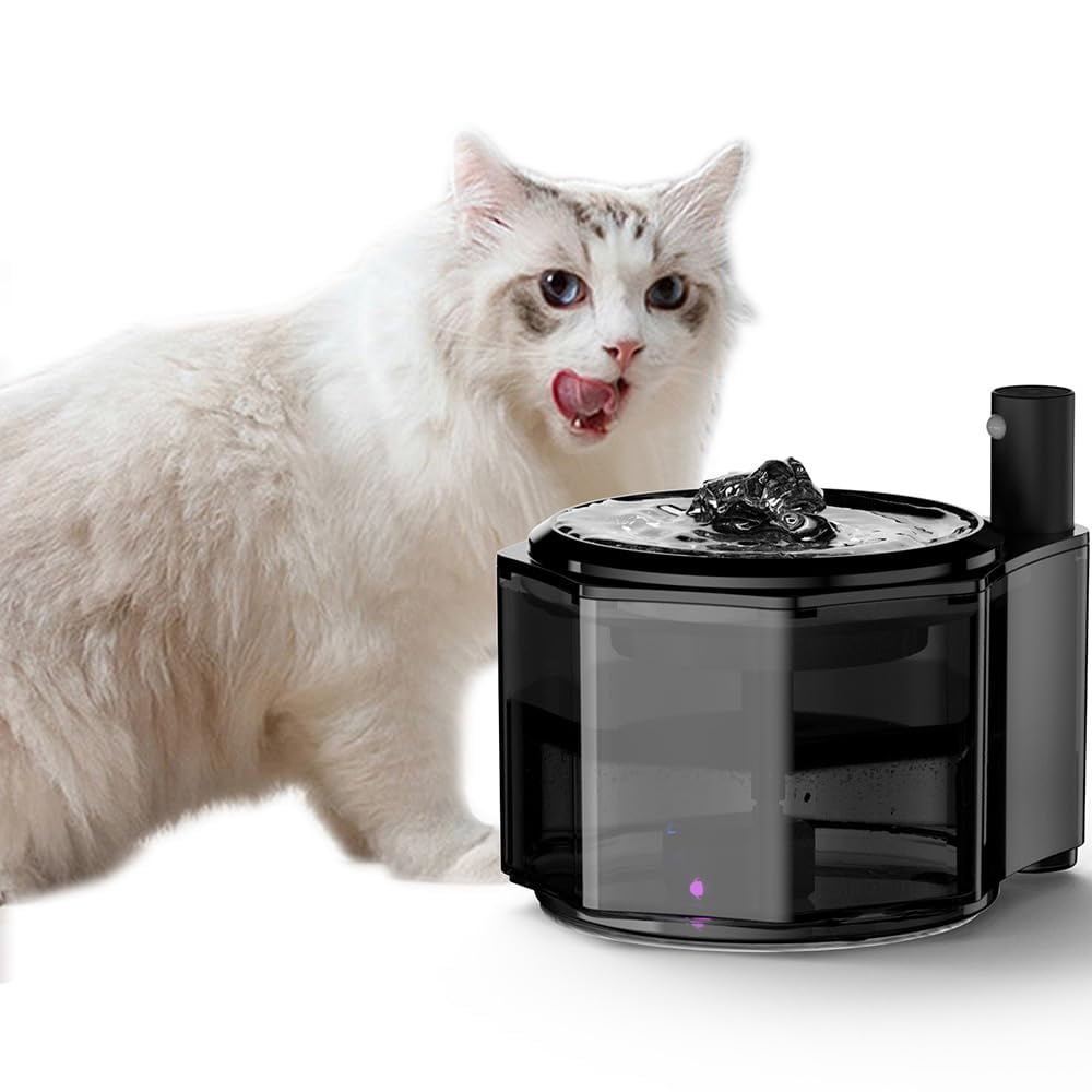2025 Upgraded Cat Water Fountain, Pet Water Fountain with 150°Motion ...