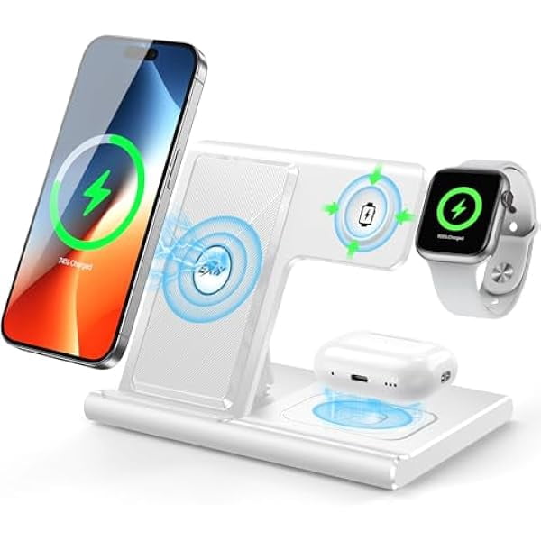 [2025 Upgraded] Charging Station, 3 in 1 Charging Station for Apple ...