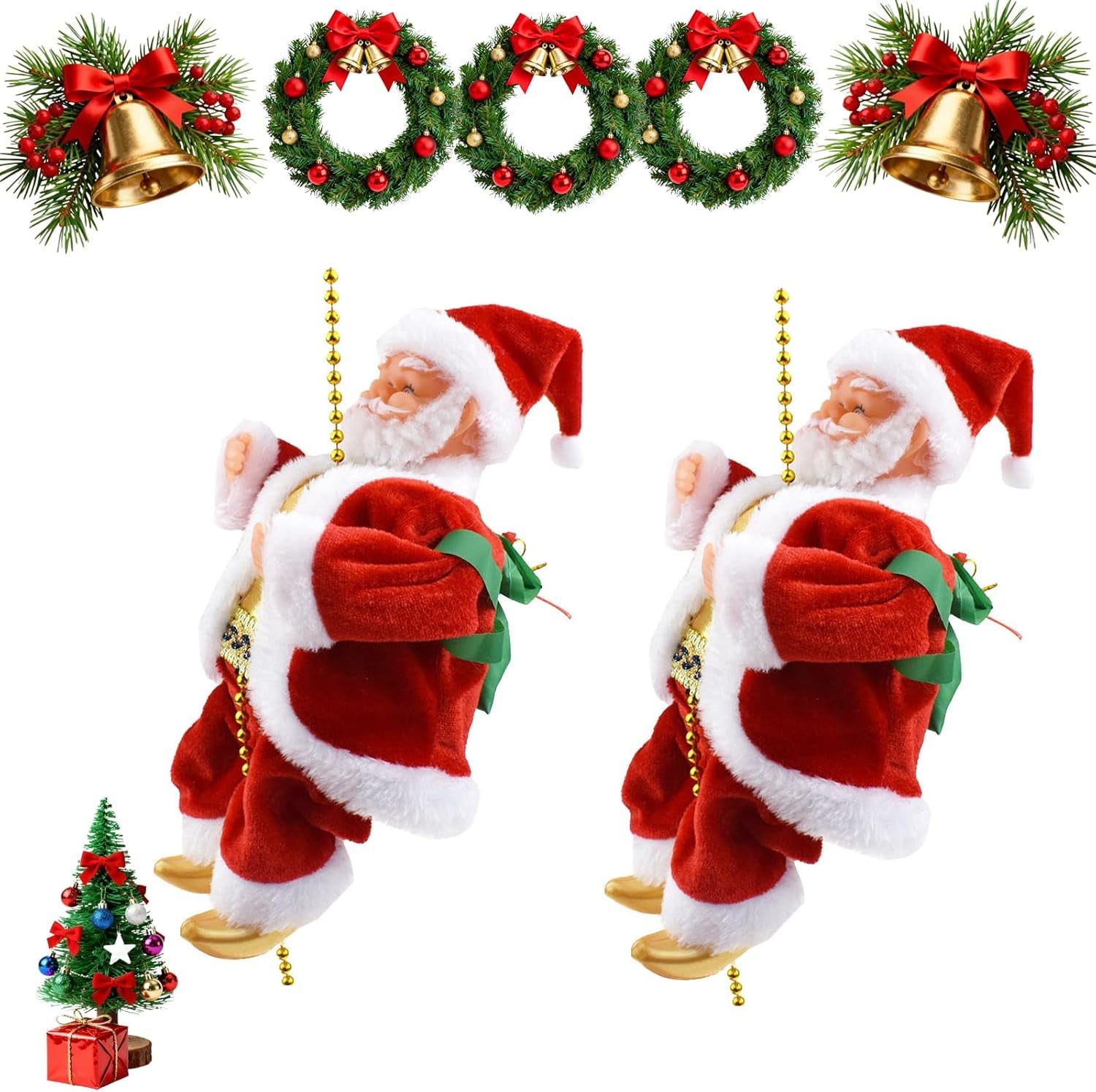2025 Upgraded Climbing Santa with Music,Santa Claus Musical Climbing ...