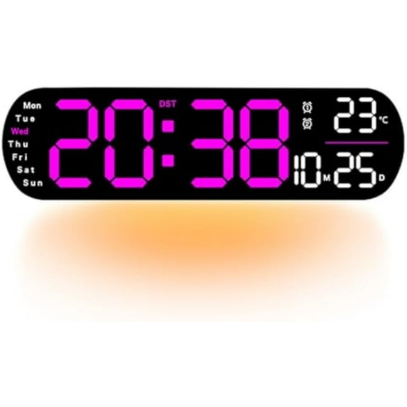 2025 Upgraded Digital Wall Clock Large Display, Big LED Display Digital ...