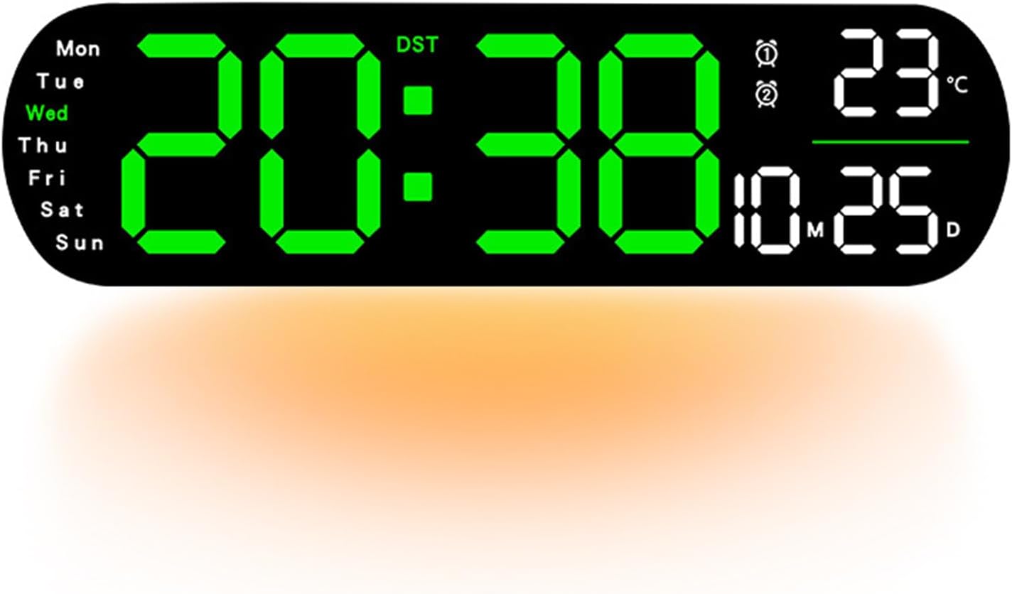 2025 Upgraded Digital Wall Clock Large Display, Large Colorful Digital ...