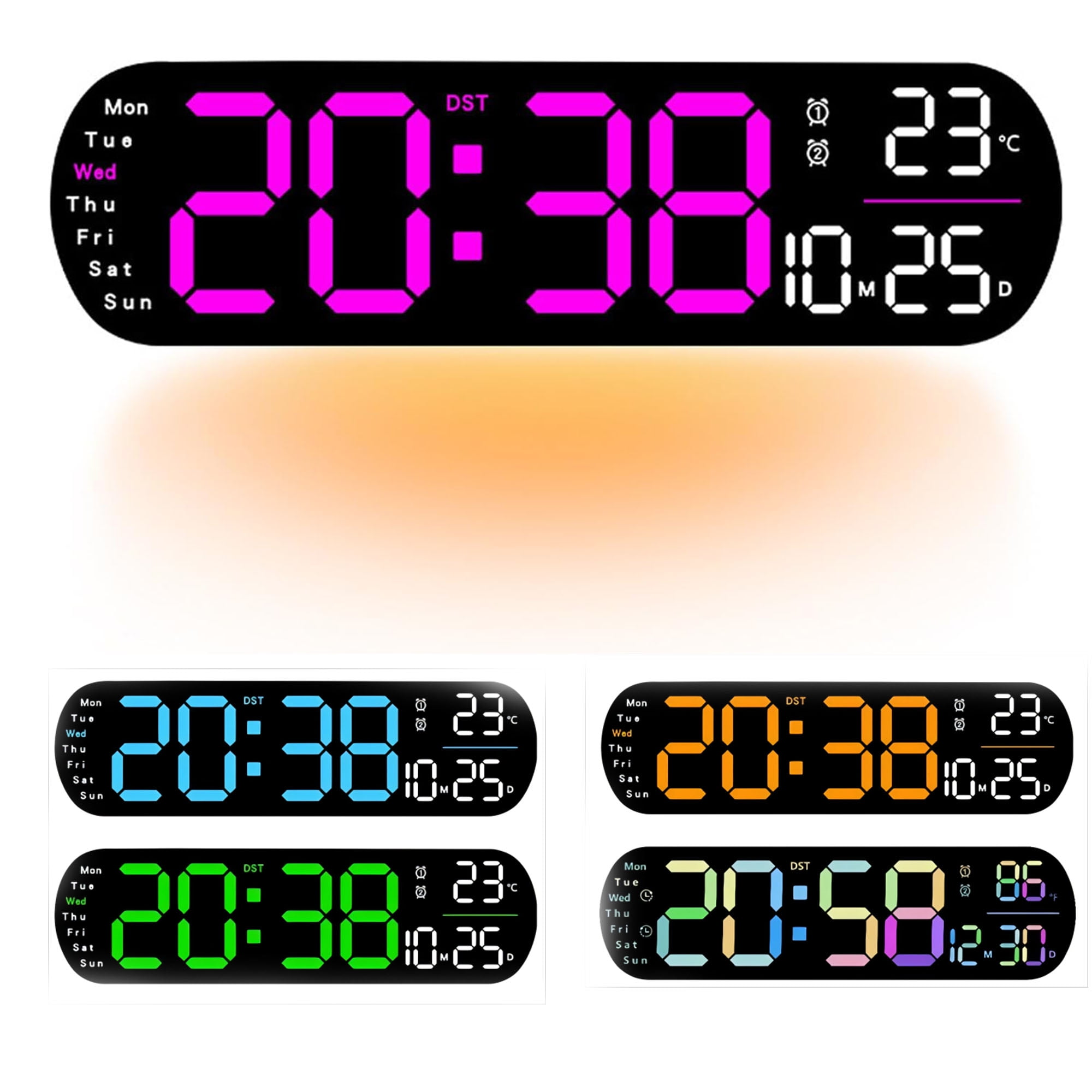 2025 Upgraded Digital Wall Clock Large Display, Large Digital Wall Clock with Remote, Multi ...